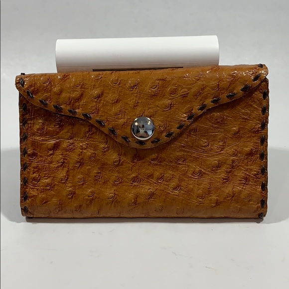 Vintage | Bags | Vintage Handmade Ostrich Leather Western Wallet | Poshmark